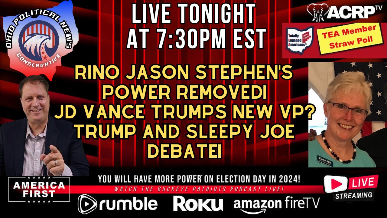 RINO Jason Stephen's power removed! JD Vance Trumps new VP? Trump and ...